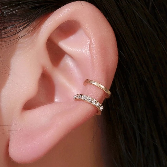 Jewelry | Double Bar Ear Cuff Silvergold | Poshmark